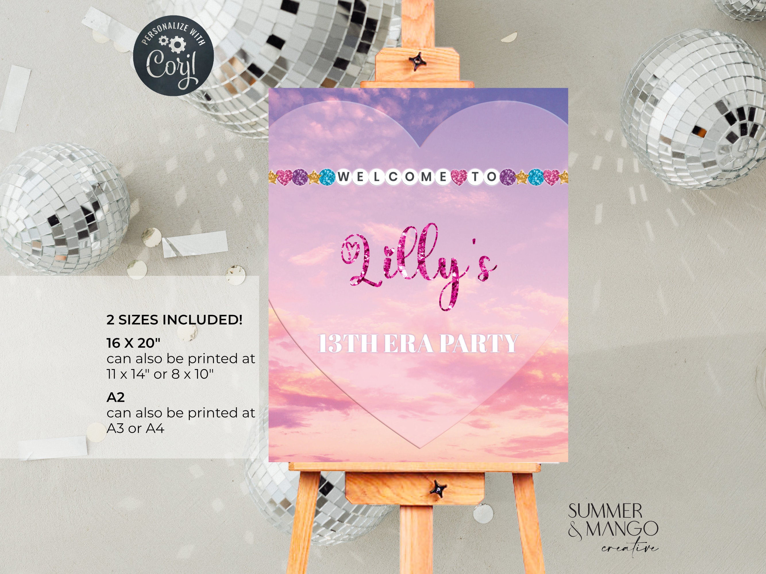 Printable Birthday Era Welcome Sign Friendship Bracelet Party Sign ...