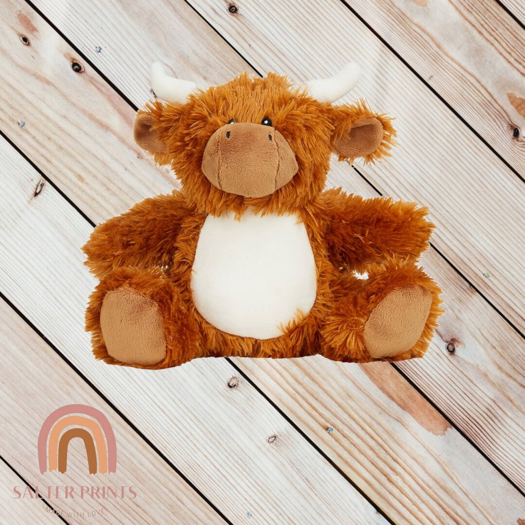 Personalised Mini Highland Cow Teddy - Etsy