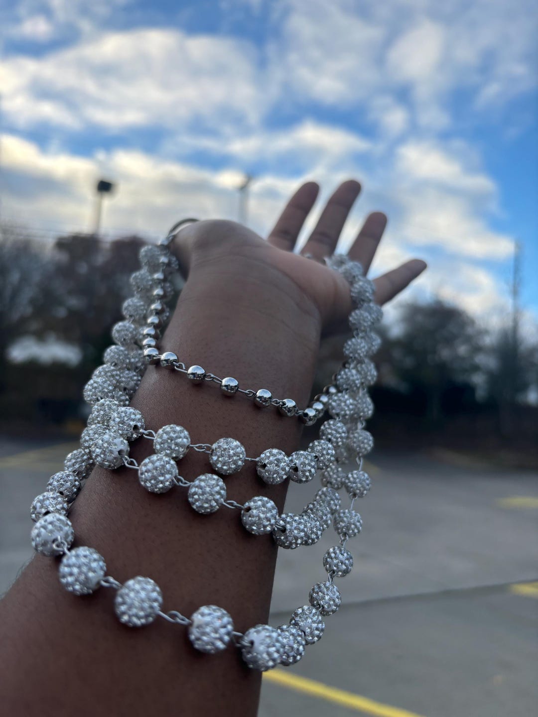 4 Layer Pearl Rhinestone Chain - Etsy