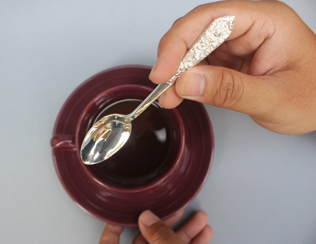 Engraved Tea Spoon Made From 800 Silver Unique Spoon Tea - Etsy