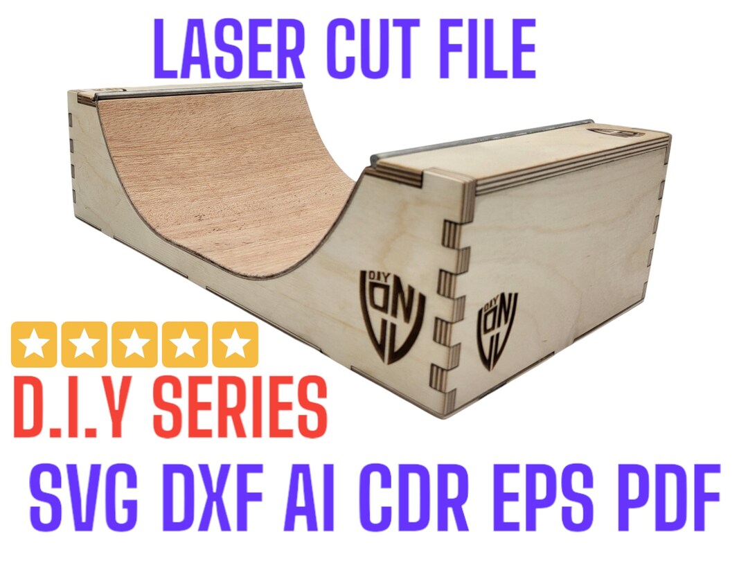Fingerboard DIY Halfpipe Laser Cut File, Digital File, Vector Model - Etsy