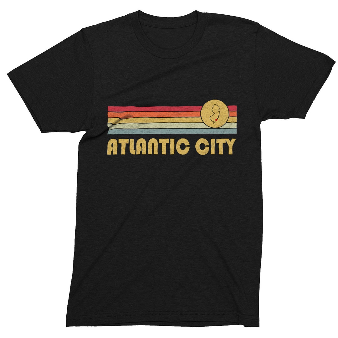 Atlantic City, New Jersey Retro T Shirt, Wicked 70s 80s Style Atlantic ...