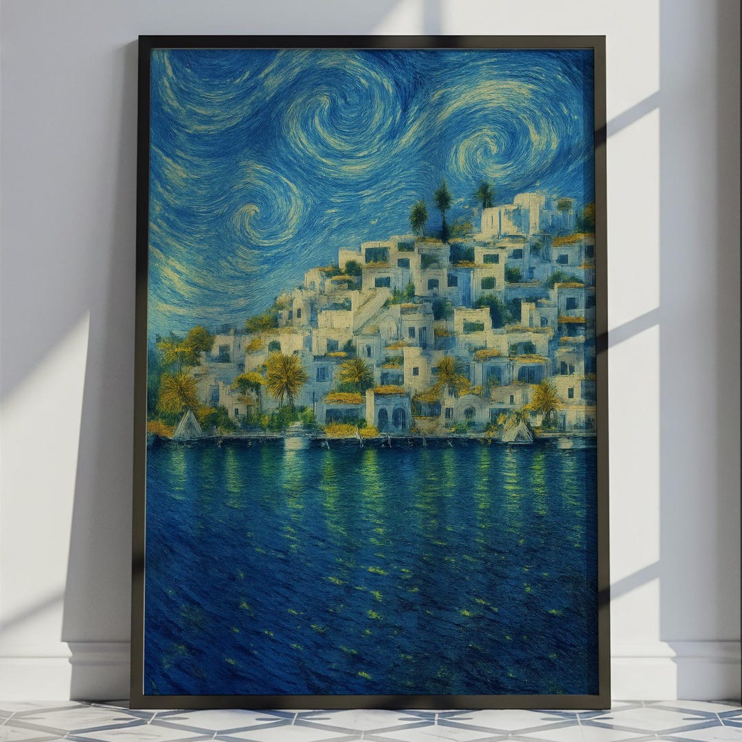 Colima Digital Paint Poster - Colima Mexico Van Gogh Style Wall Decor ...