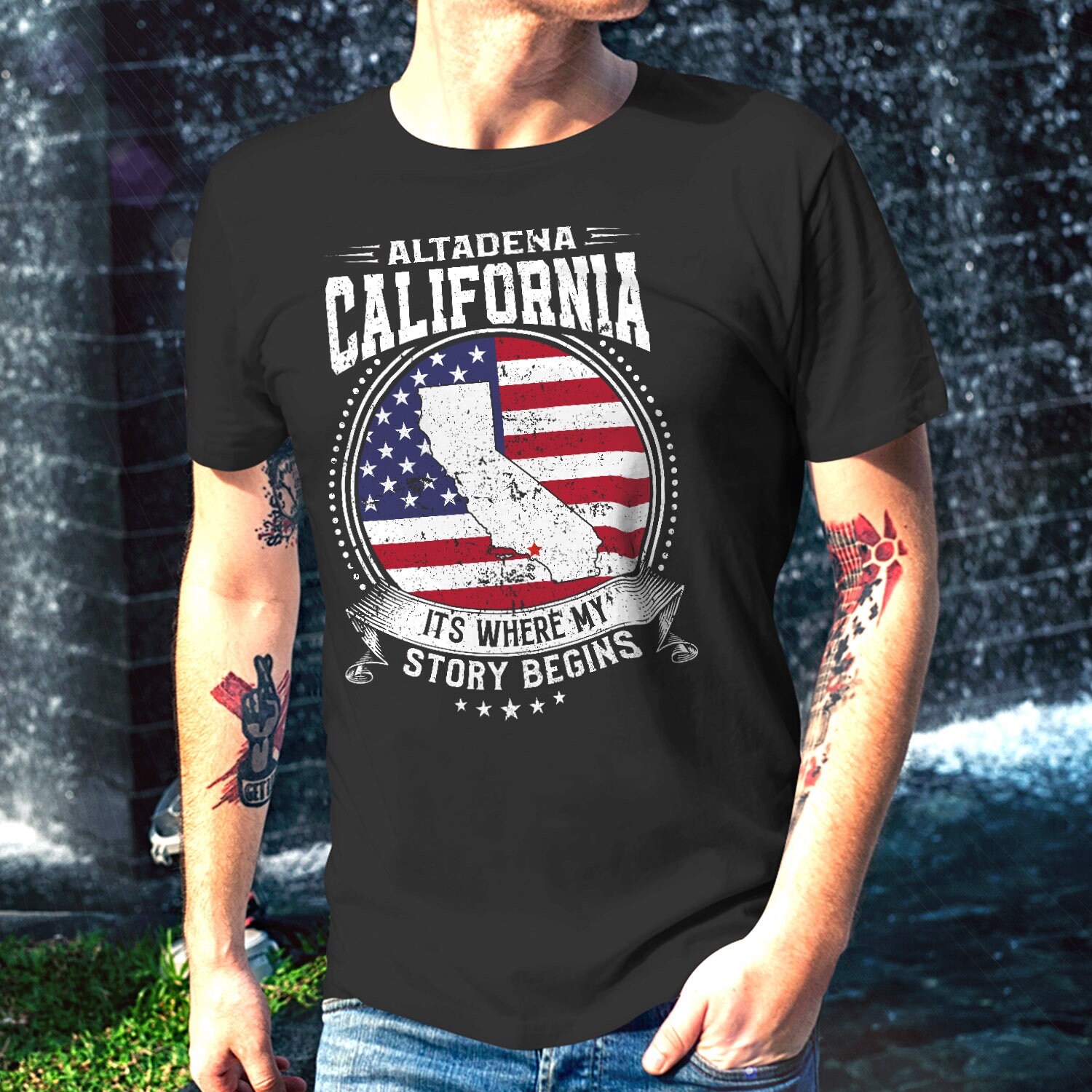 Altadena California It's Where My Story Begins, Altadena CA Flag Shirt ...