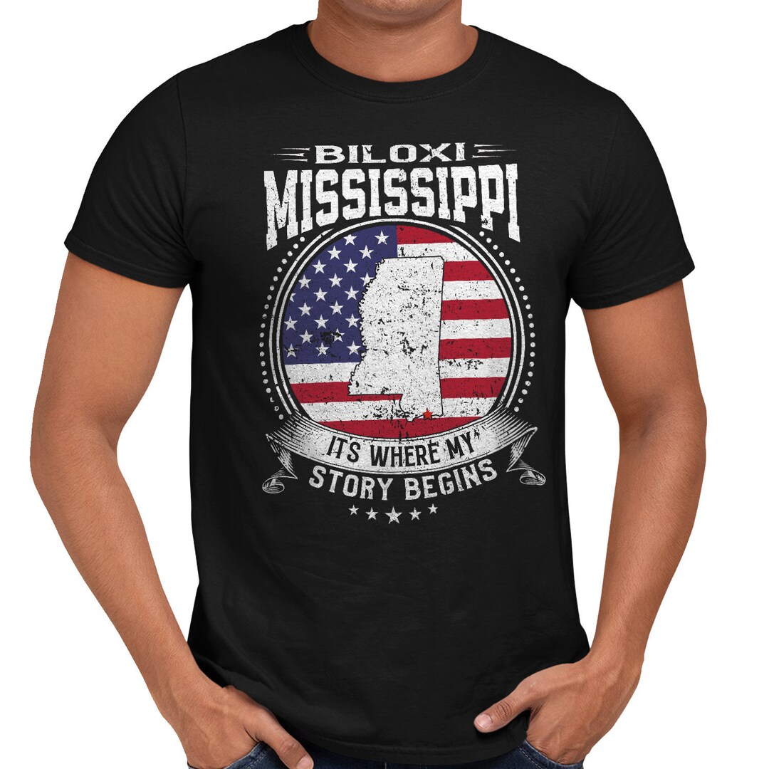 Biloxi Mississippi It's Where My Story Begins, Biloxi MS Flag Shirt - Etsy