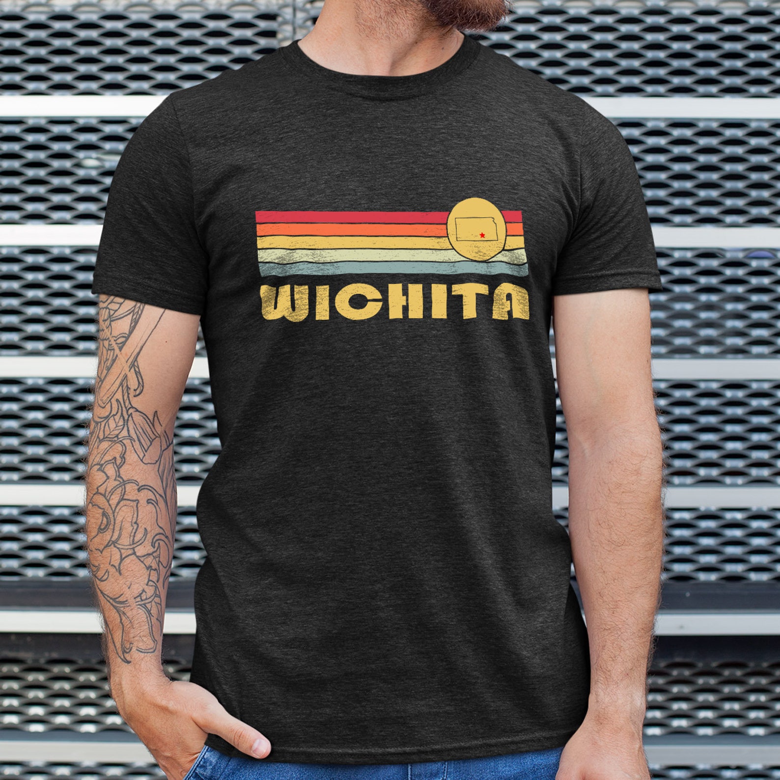 Wichita, Kansas Retro T Shirt, Wicked 70s 80s Style Wichita Kansas KS ...