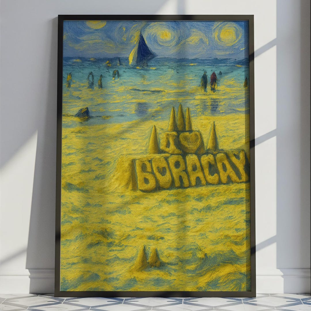 Boracay Digital Paint Poster - Boracay Philippines Van Gogh Style Wall ...