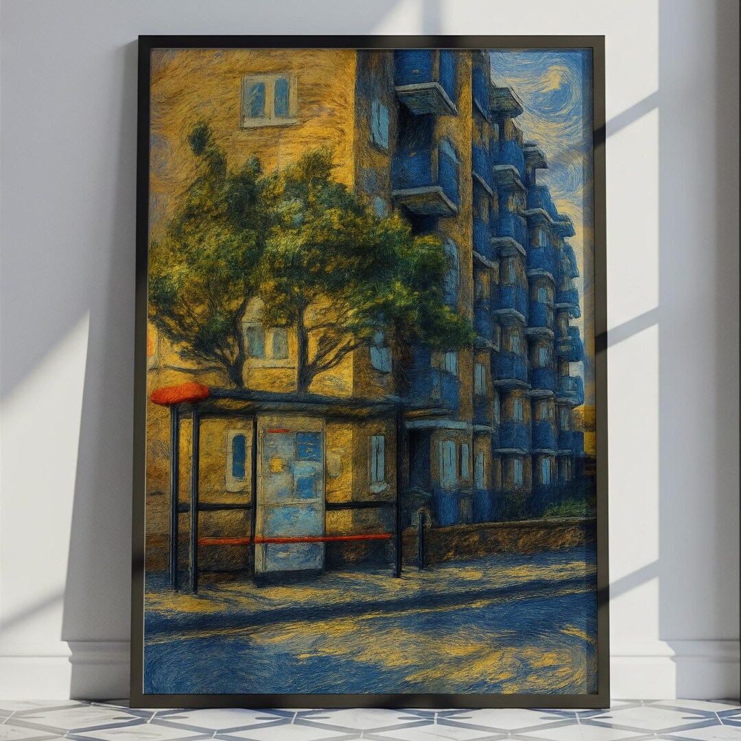 Hackney Travel Poster Van Gogh Style, Hackney United Kingdom Travel ...