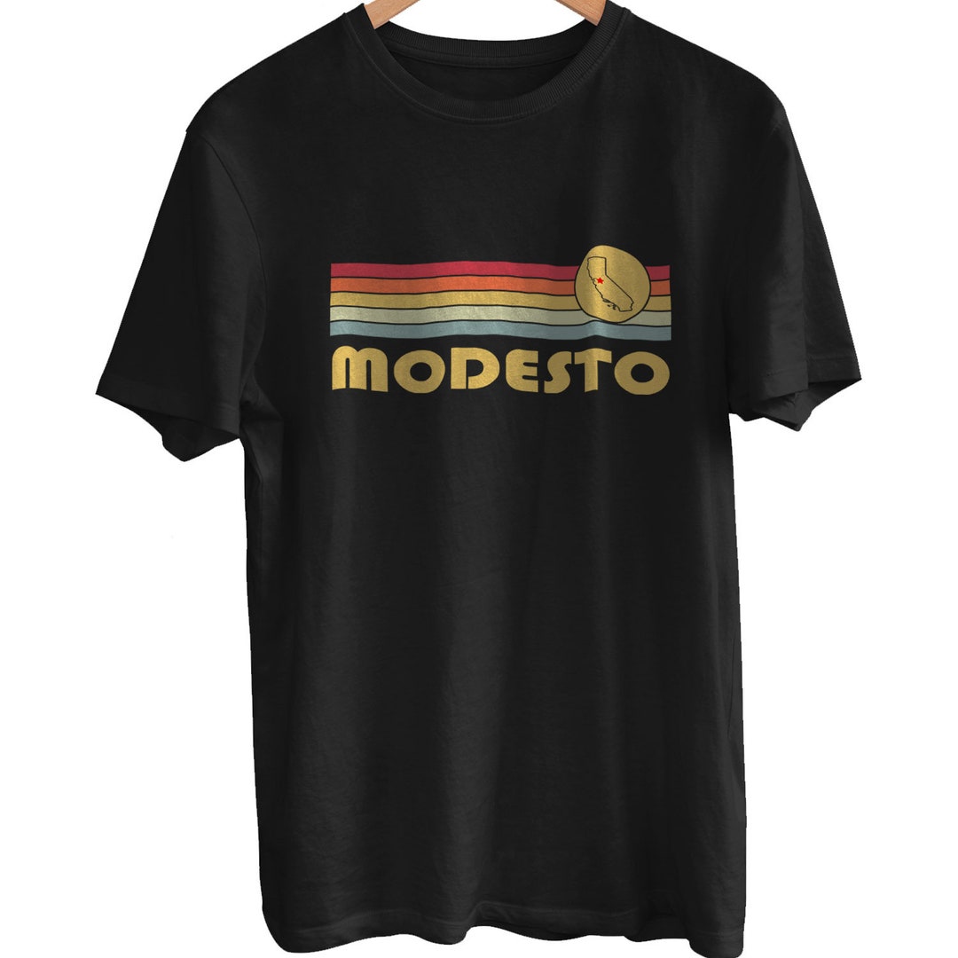 Modesto, California Retro T Shirt, Wicked 70s 80s Style Modesto ...