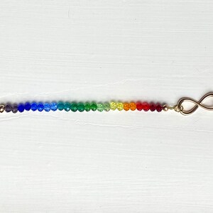 Autism Acceptance Bracelet Gold Infinity Symbol and Rainbow - Etsy