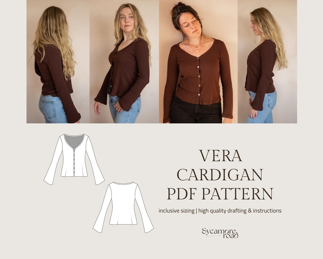 Vera Cardigan | Sewing Pattern | PDF Pattern | Slim Fit Cardigan ...