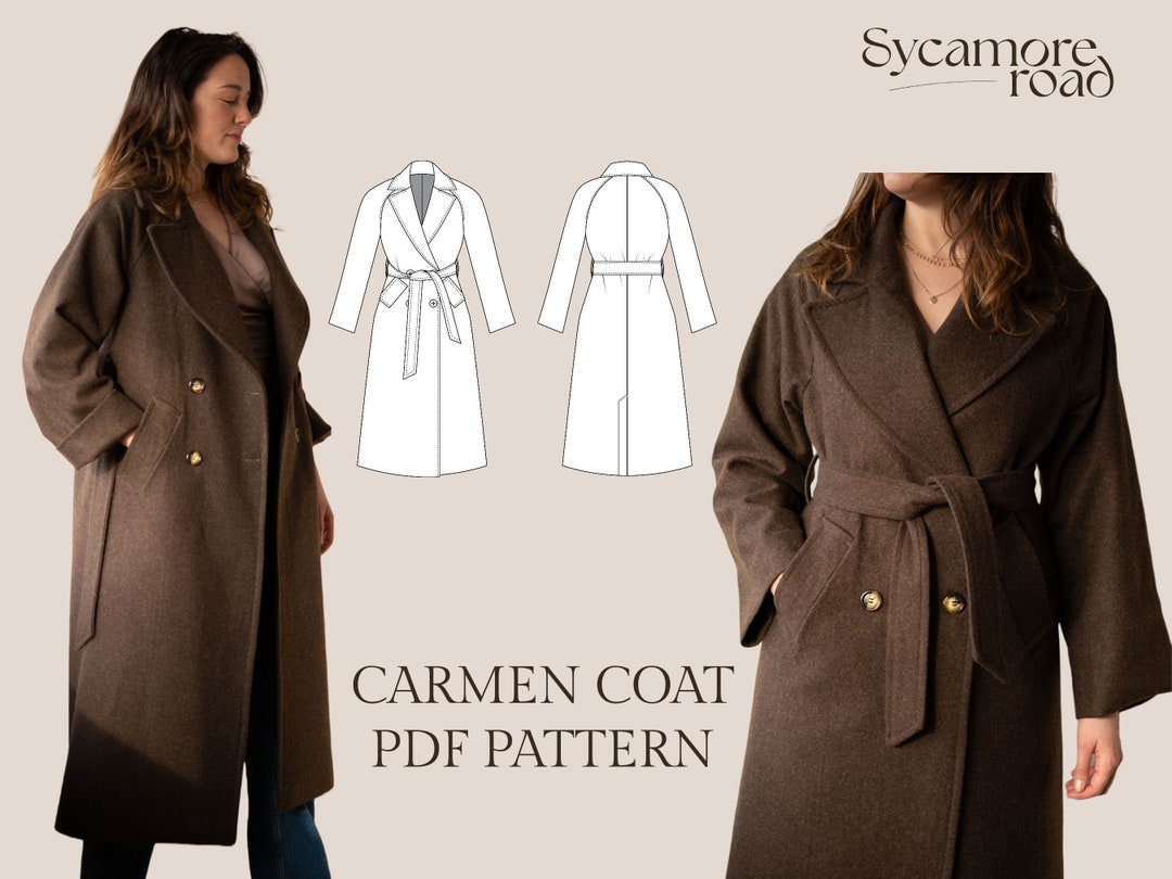 Carmen Coat Raglan Coat Pattern PDF Sewing Pattern Oversized Raglan ...