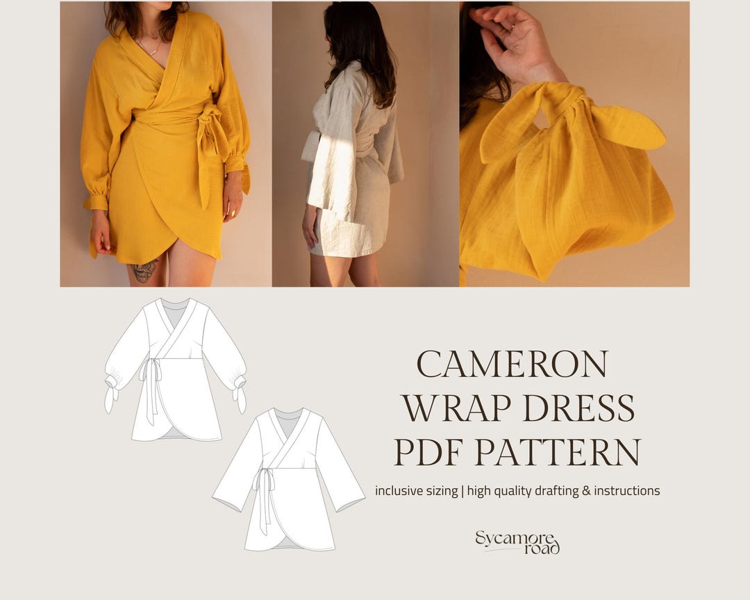 Cameron Wrap Dress | Kimono Style Wrap Dress | PDF Sewing Pattern - Etsy
