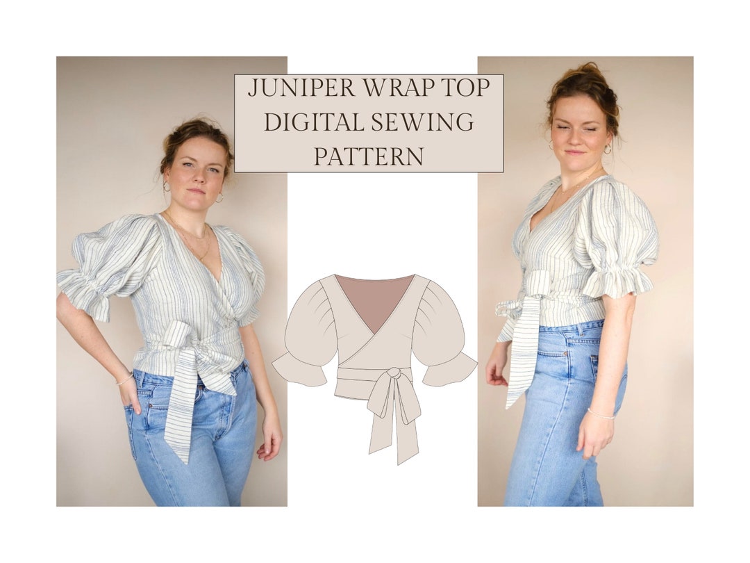 Juniper Wrap Top Sewing Pattern PDF Sewing Pattern - Etsy