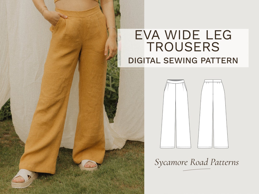 Eva Wide Leg Trousers Sewing Pattern Linen Trousers PDF - Etsy