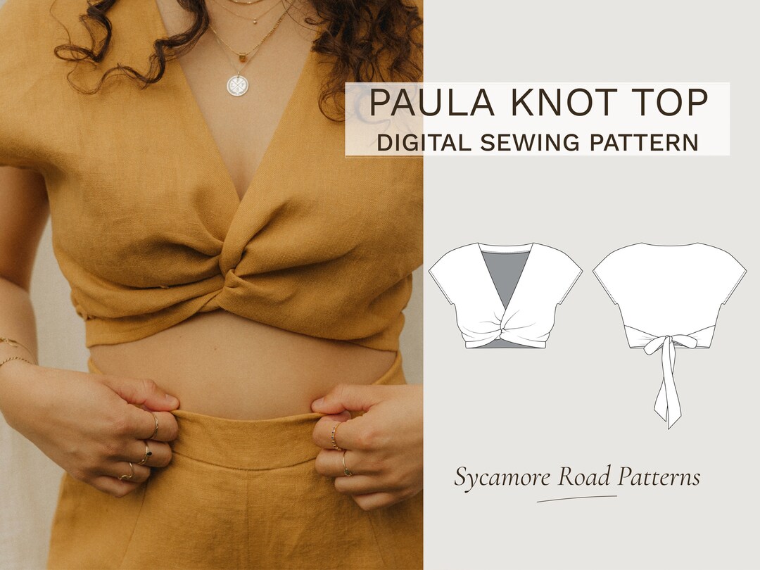Paula Knot Top PDF Pattern Sewing Patterns Linen Wrap Top Pattern Linen ...
