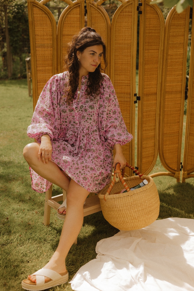 Waterfall Bohemian Dress Sewing Pattern Puff Sleeve - Etsy Australia