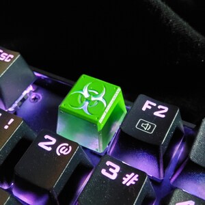 Green Biohazard Keycap RGB, MX Stem - Etsy
