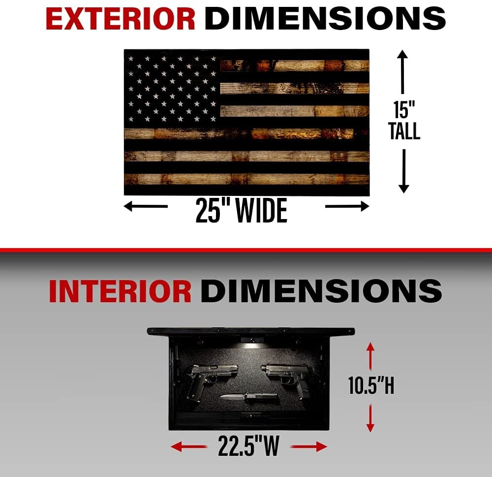 1791 Whiskey Barrel Flag Hidden Gun Safe With Trap Door & RFID Lock ...