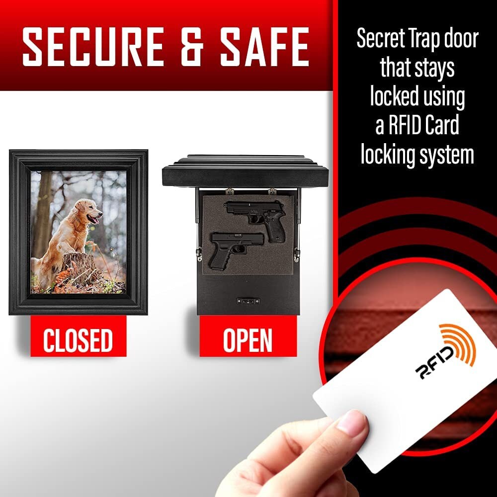 Guardian 15s Picture Frame Hidden Gun Storage Safe With Trap Door ...