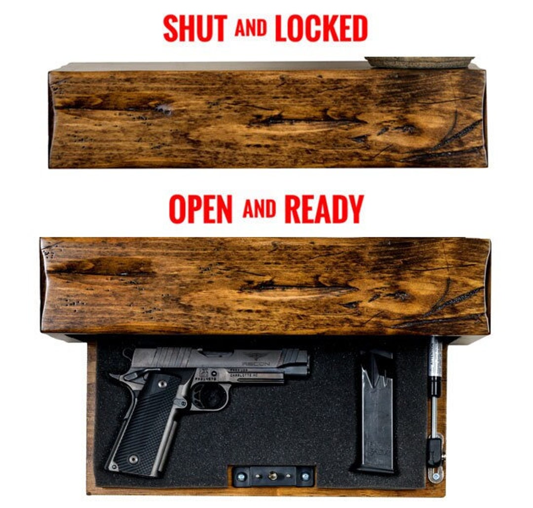 Liberty 16S Hidden Gun Shelf Safe With Trap Door - 16" X 8" X 3.75" - Etsy