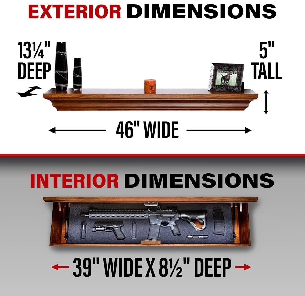 Freedom 52R Hidden Gun Shelf Safe With Trap Door & RFID Lock - 46in X ...