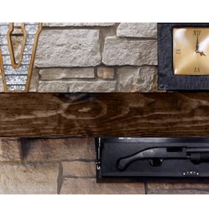 Fireplace Mantle Hidden Gun Storage Safe With Trap Door & RFID Lock ...