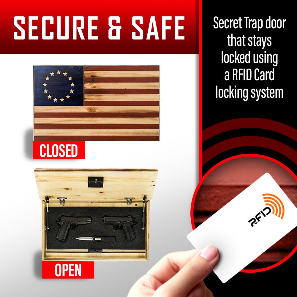 Betsy Ross Flag Hidden Gun Safe With Trap Door & RFID Lock - Etsy
