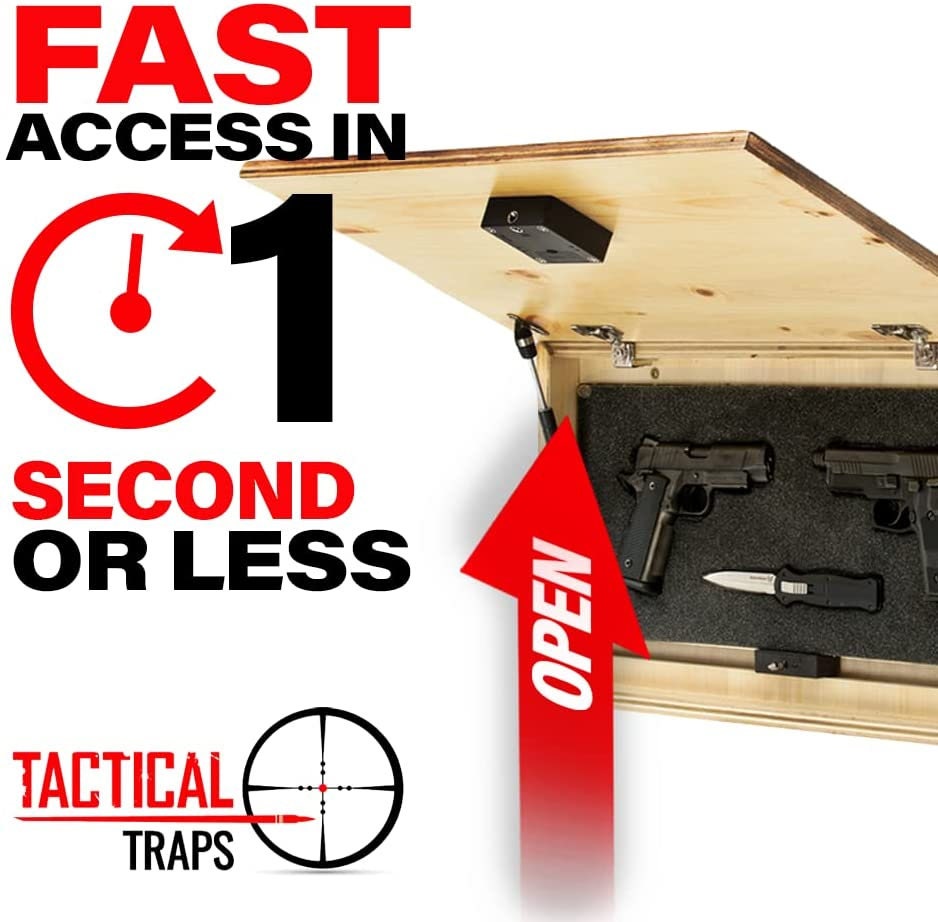 Rustic American Flag Hidden Gun Safe With Trap Door & RFID Lock - 25" X ...