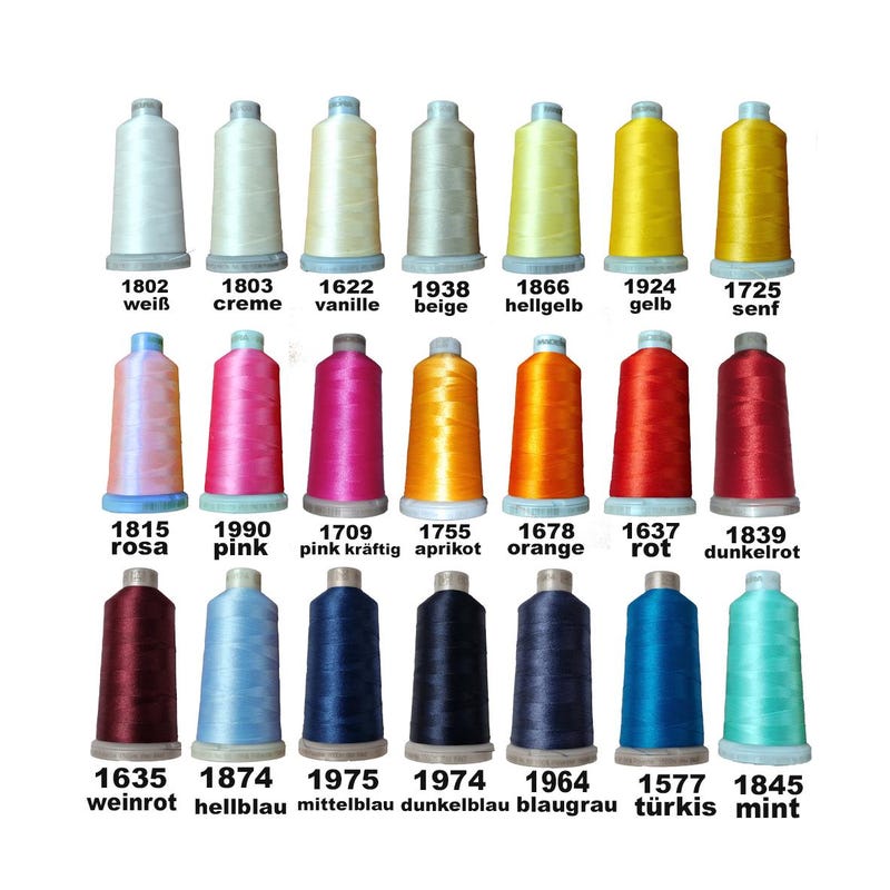 Embroidery Colors Chart - Etsy