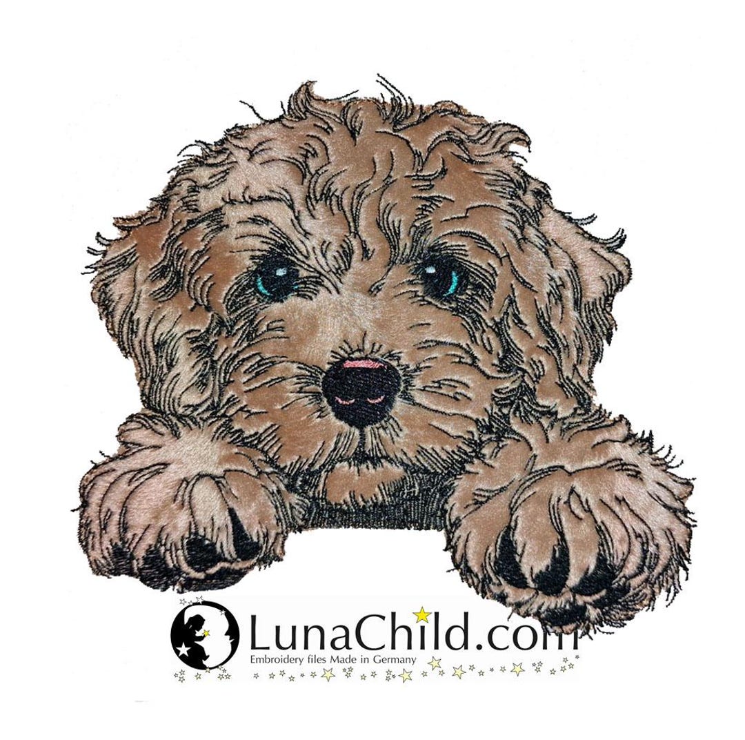 Embroidery File - Dog - Applique Cockapoo "funny" - for Light & Dark ...