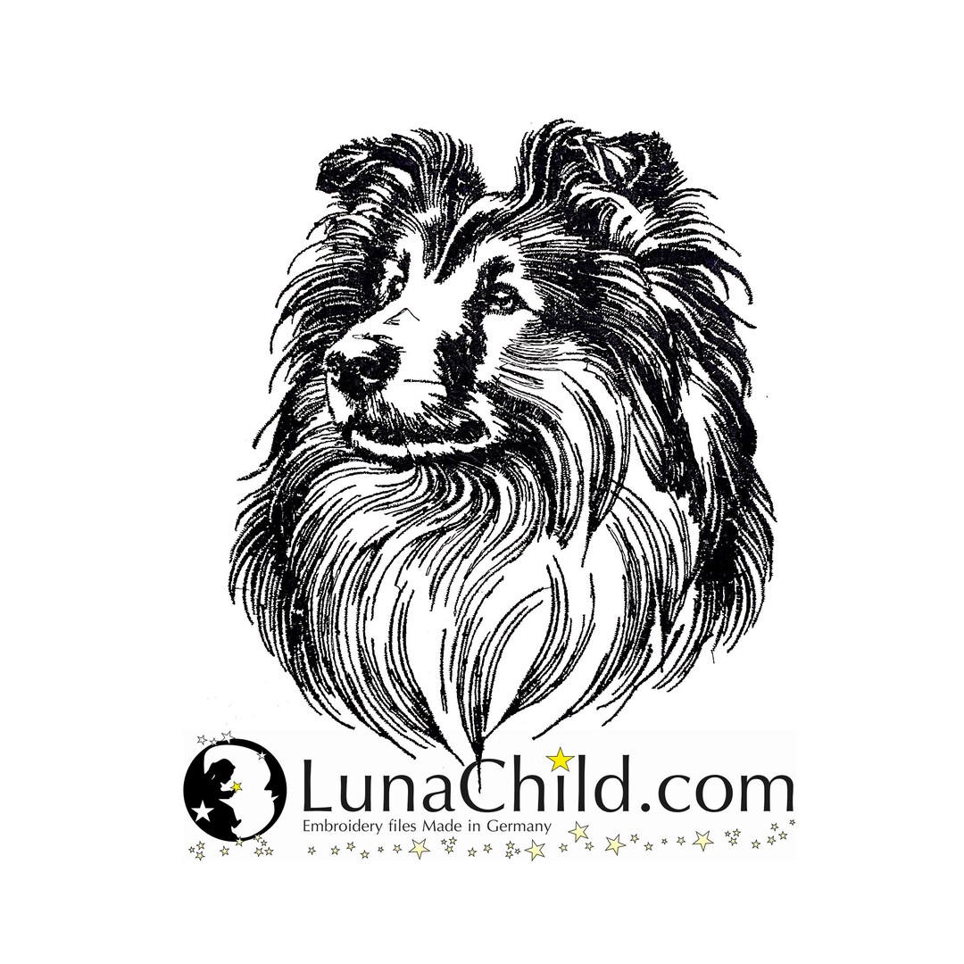 Embroidery Design - Dog - Sheltie "rico" Realistic Commercial Use ...