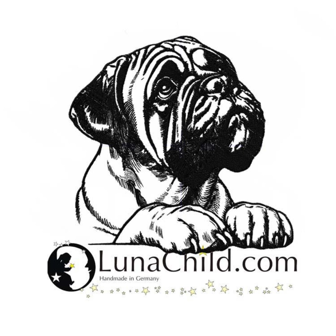 Embroidery File Mastiff Puppy "hugo" Realistic Dog Commercial Use ...