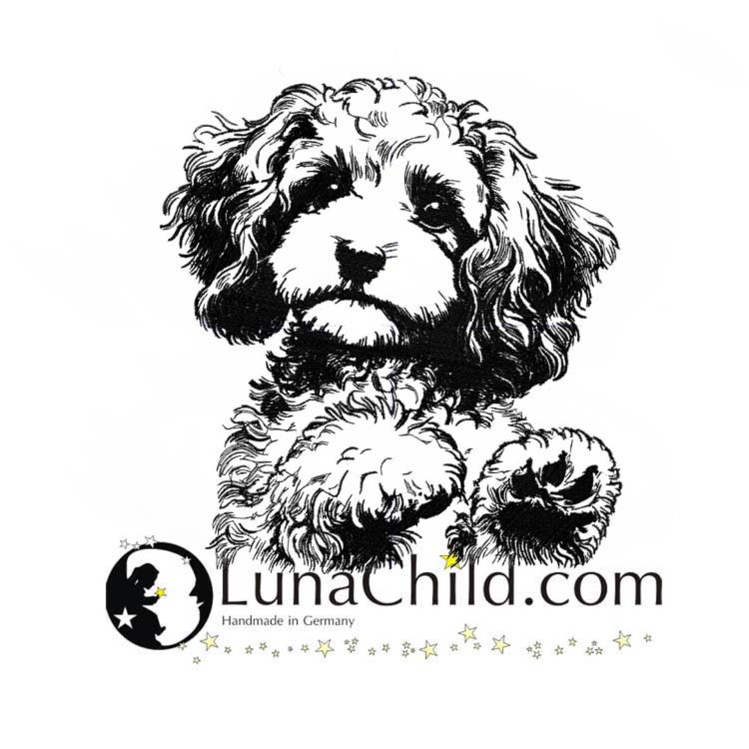 Stickdatei Pudel Mix Cava Poo "cita" Welpe Hund Spähend Realistisch Kommerzielle Nutzung ...