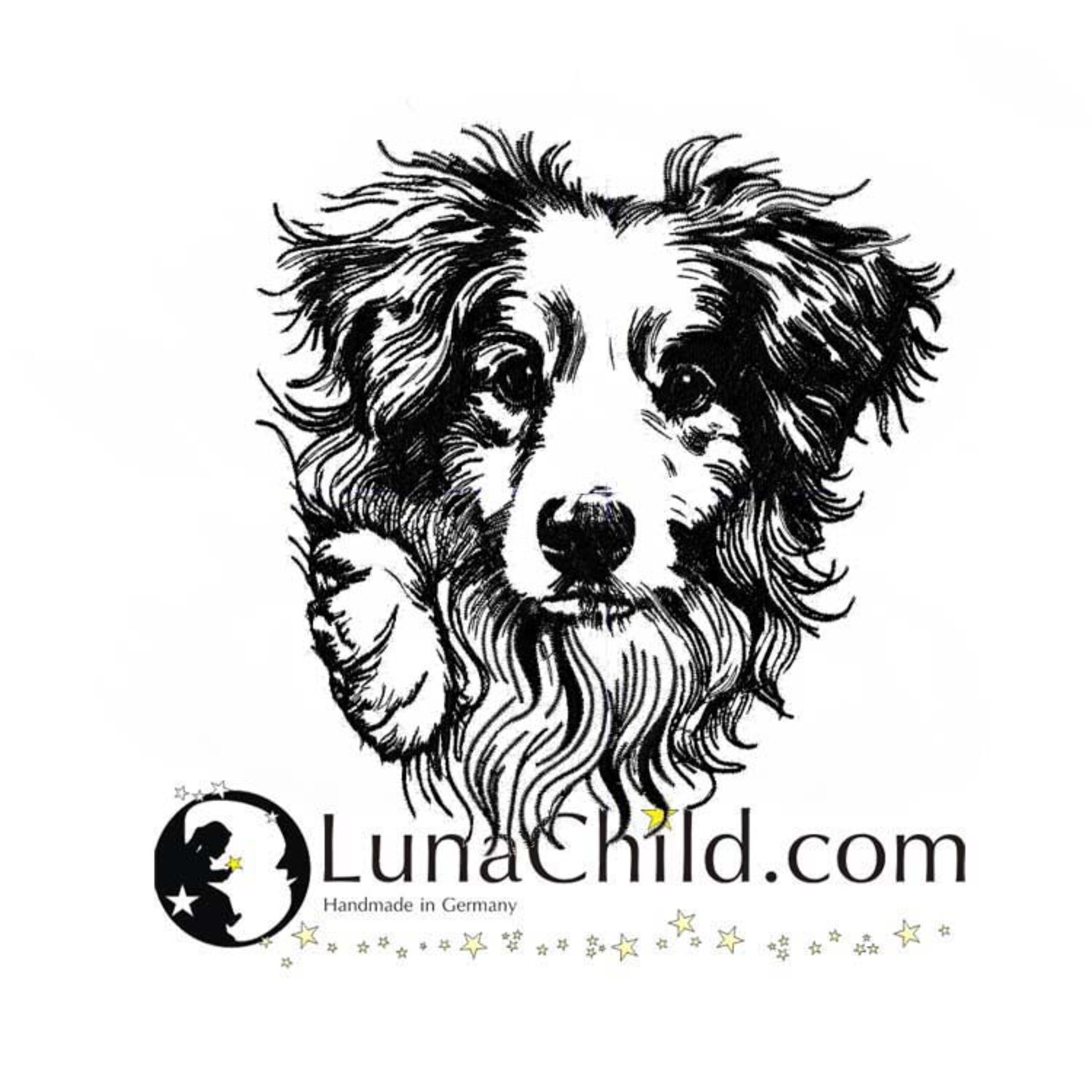 Embroidery File Australian Shepherd "rambo" Dog Realistic Commercial ...