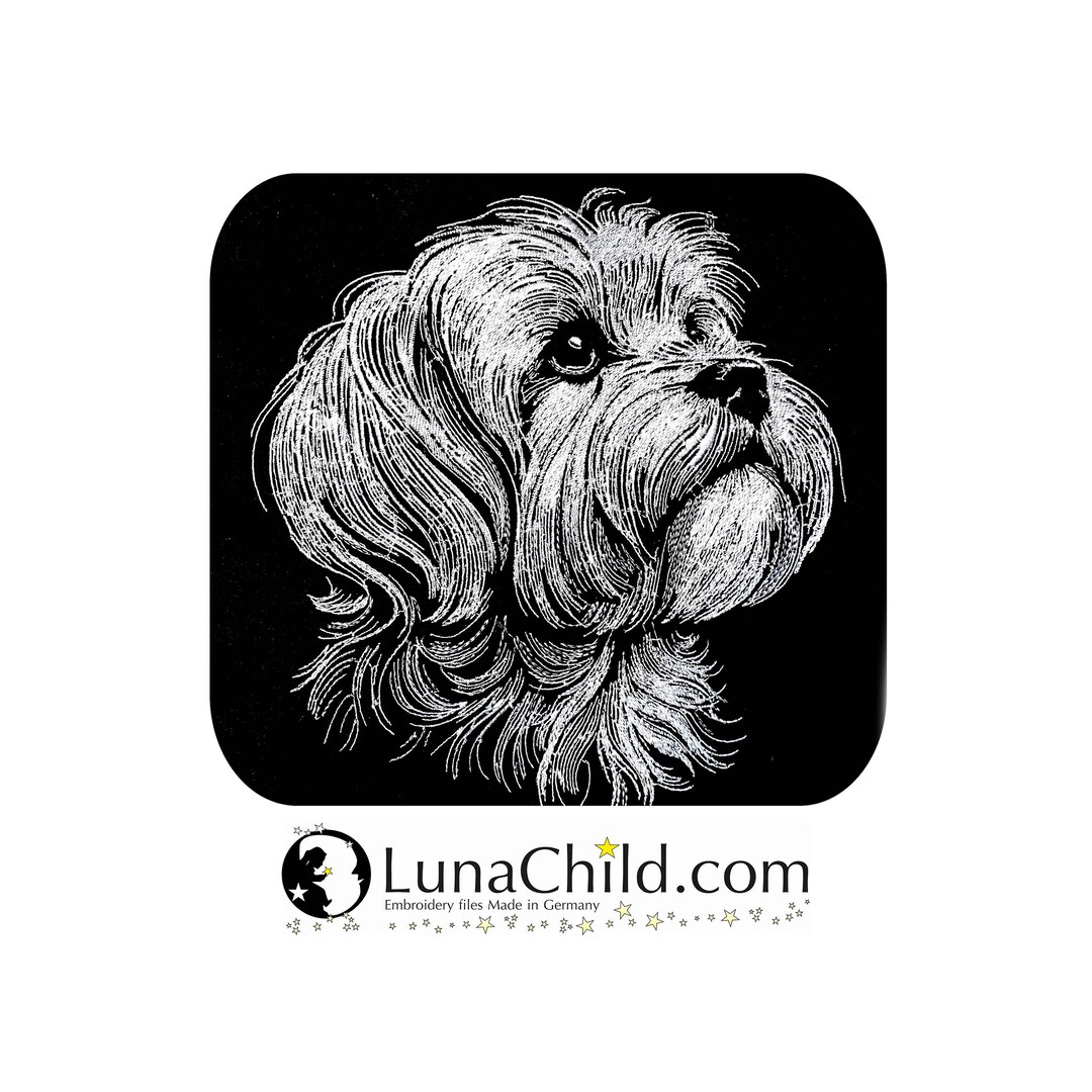 Embroidery File Maltese nemo Dog Realistic for Dark Fabrics Commercial ...