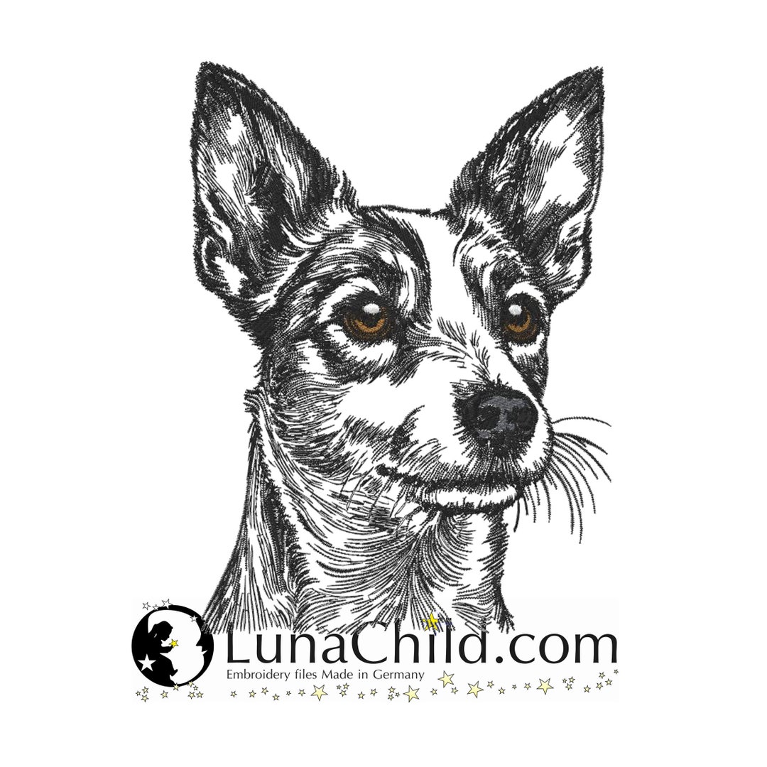 Embroidery Design Jack Russell Mix "gerd" Realistic Dog for Commercial ...