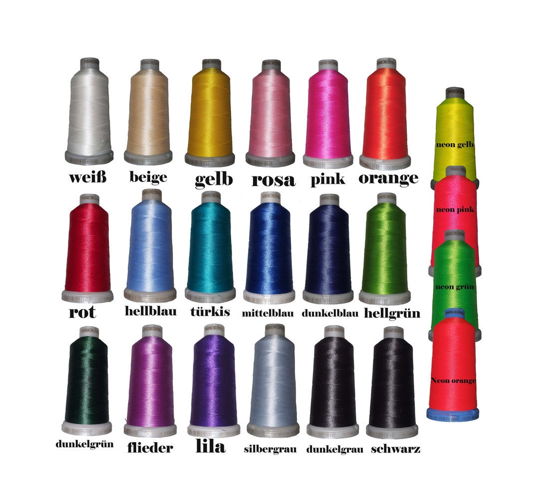 1 Rolle Maschinen Stickgarn dünn fein Stärke 60 MADEIRA 1500m in 22 ...