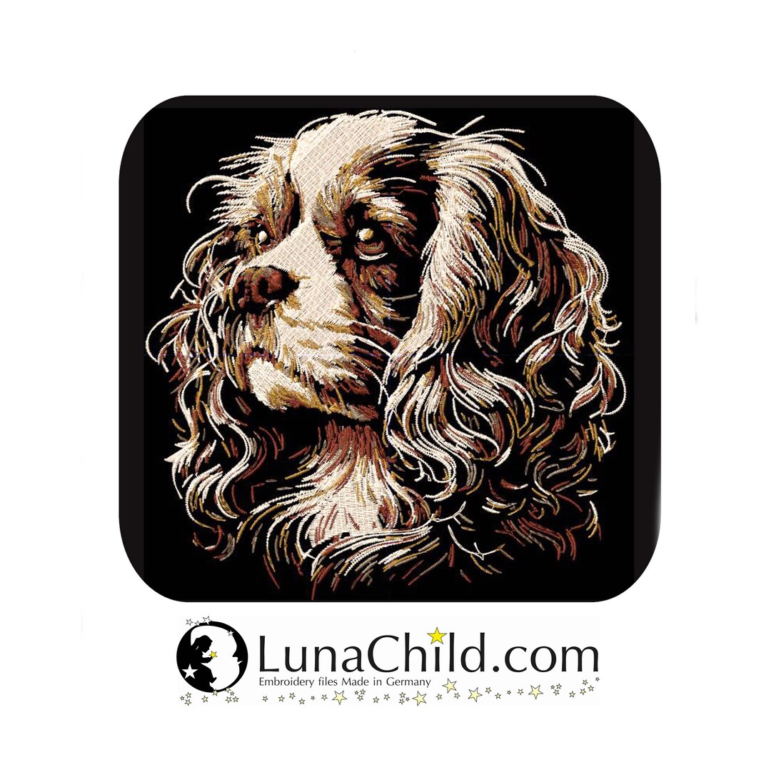 Embroidery File King Charles Cavalier sandy Dog in Natural Colors ...