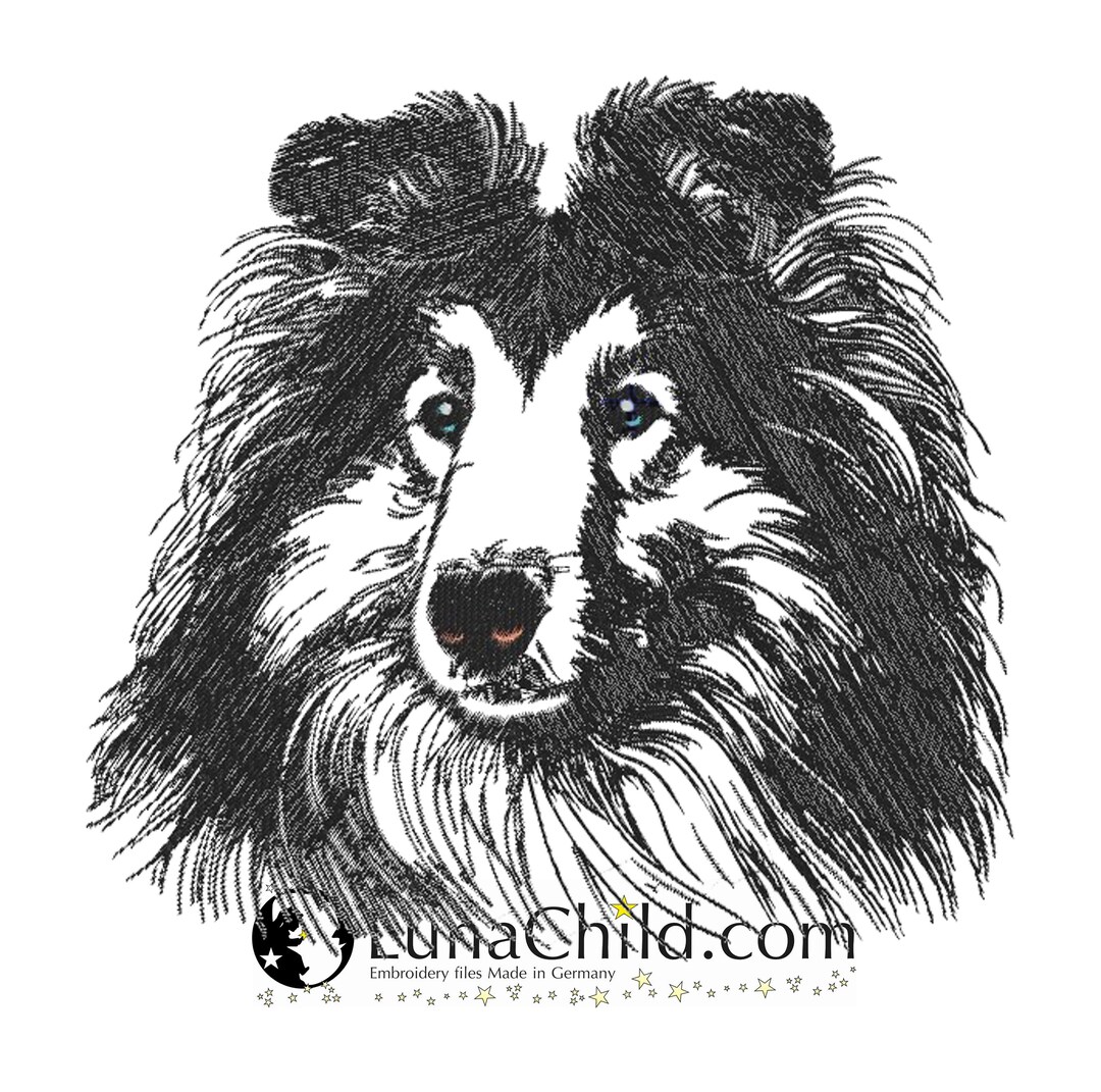 NEW Embroidery File Border Collie "ian" Dog Realistic Commercial Use ...