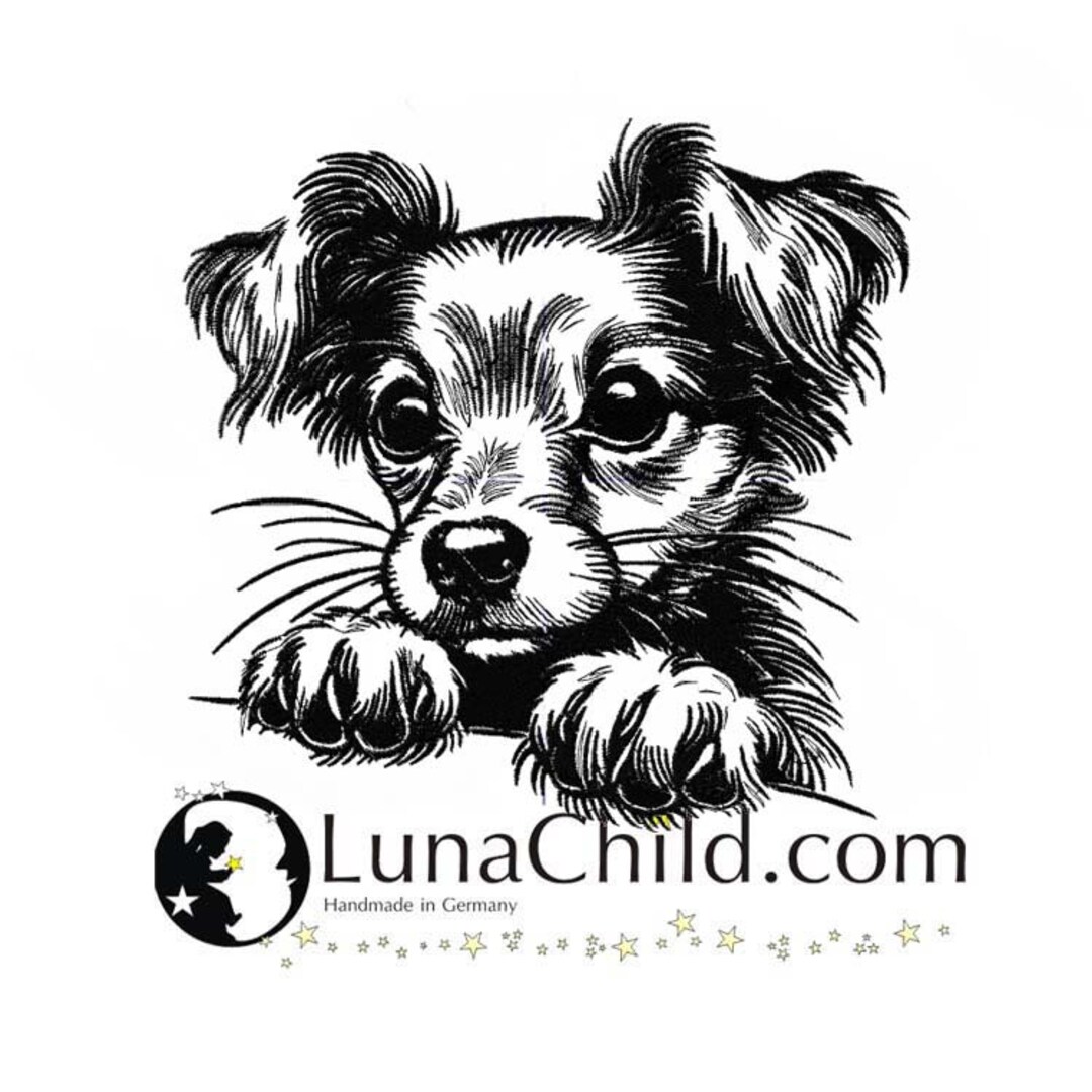Stickdatei Prager Rattler Langhaar Zwerg Pinscher Welpe "luggi" Hund ...