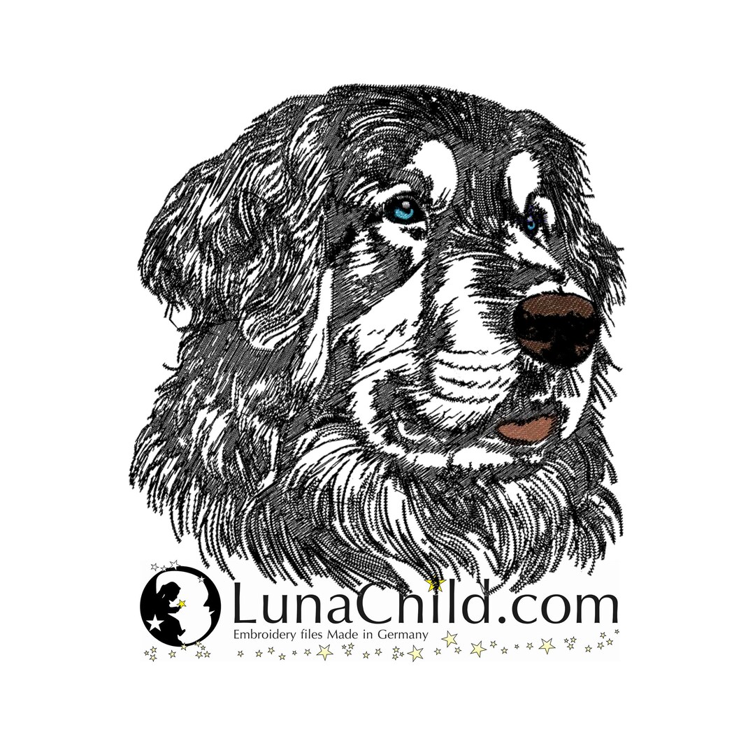 Neu Stickdatei Hovawart "andy" Hund Realistisch Kommerzielle Nutzung ...