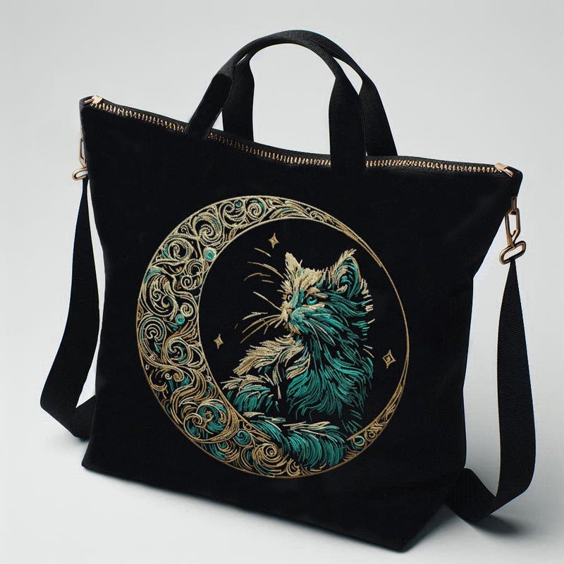 Cat and Moon - Etsy