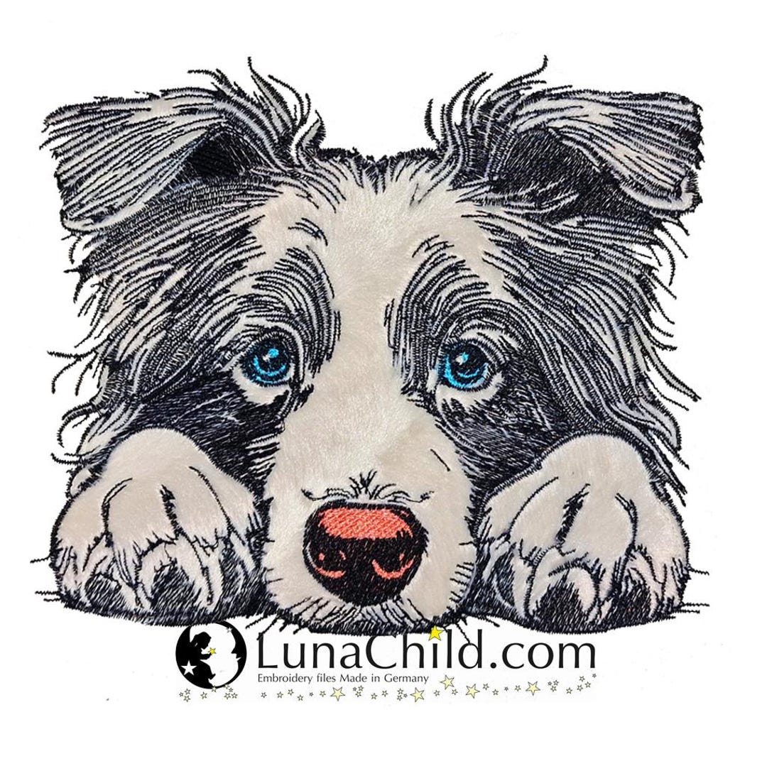 Embroidery File - Applique - Border Collie "vera 2" - for Light & Dark ...
