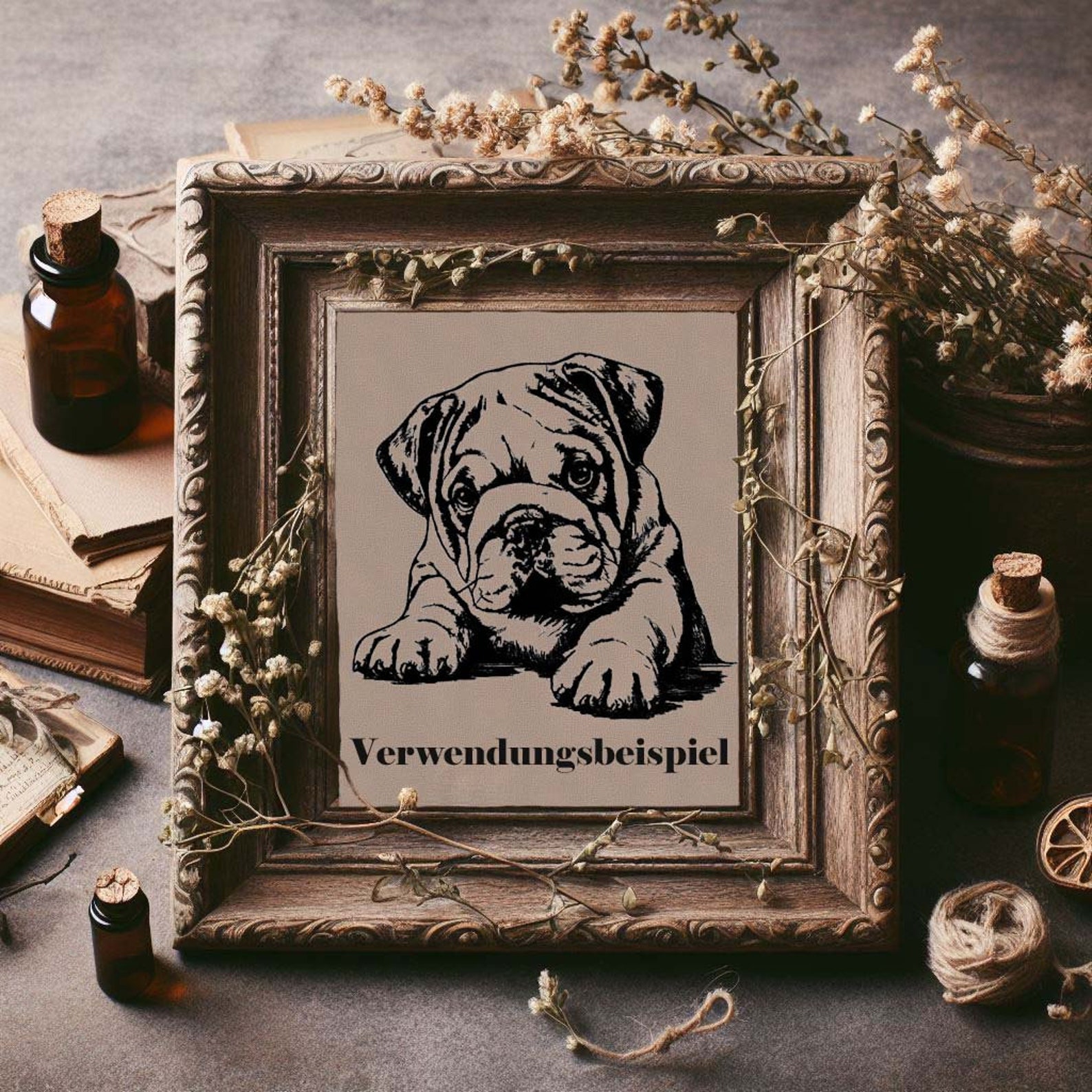 Embroidery File English Bulldog Puppy "erich" Realistic Dog Commercial ...