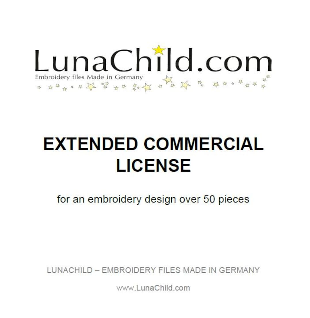 EXTENDED COMMERCIAL LICENSE – for More Than 50 Items Produced by ...