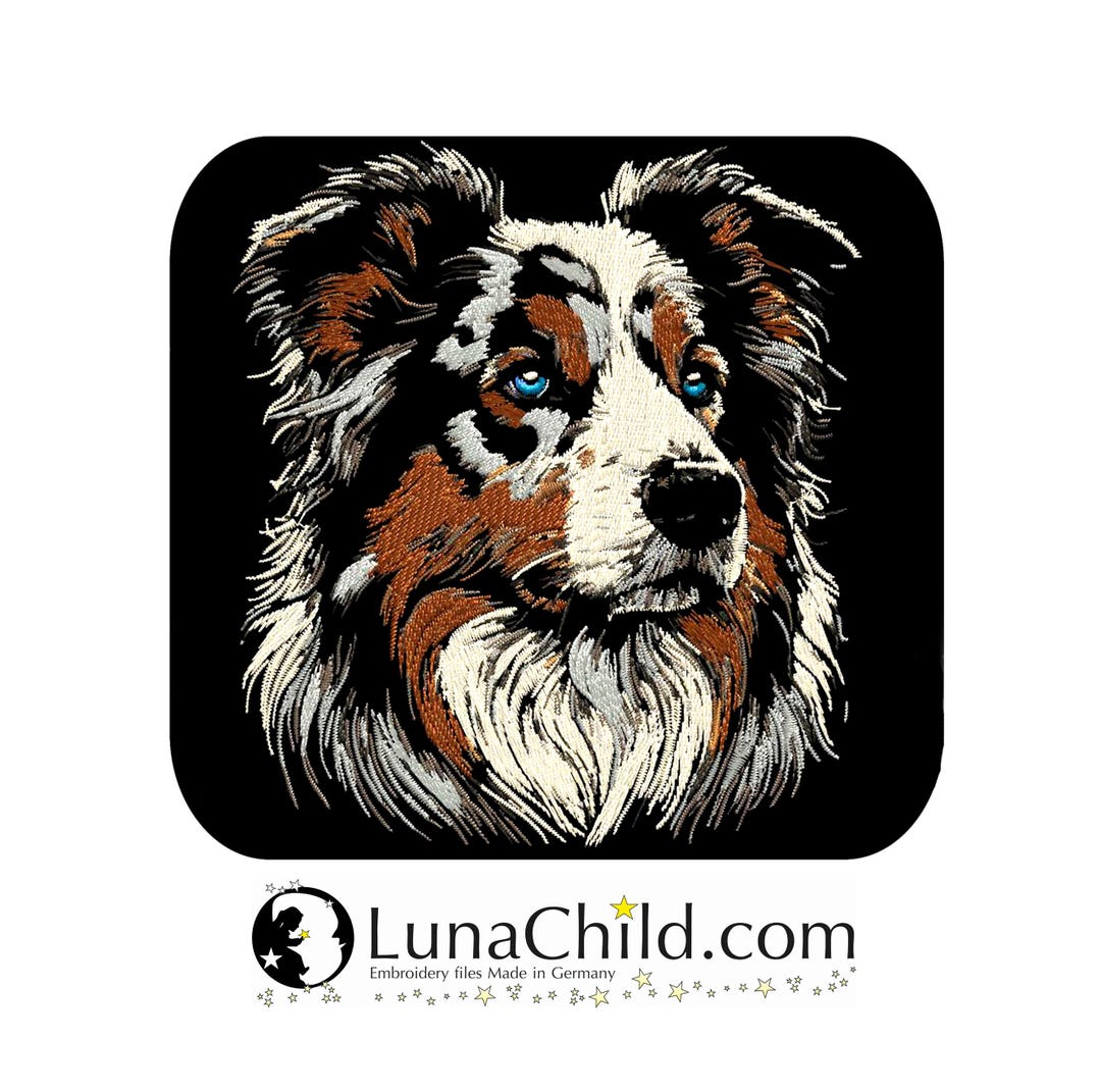 NEU Stickdatei Border Collie Three Colors oreo Hund in Naturfarben ...