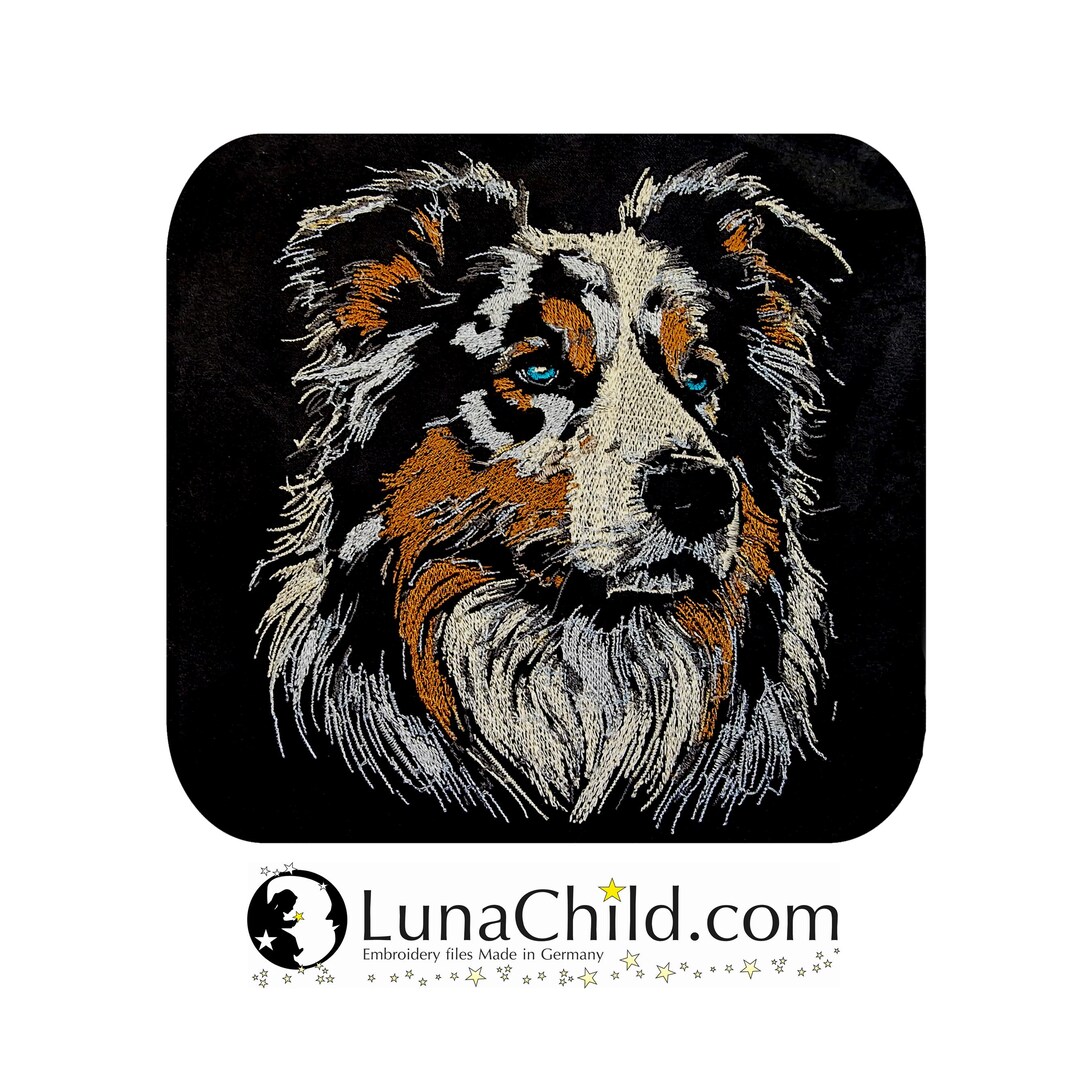 NEU AUFWENDIGE Stickdatei Border Collie Three Colors "oreo" Hund ...
