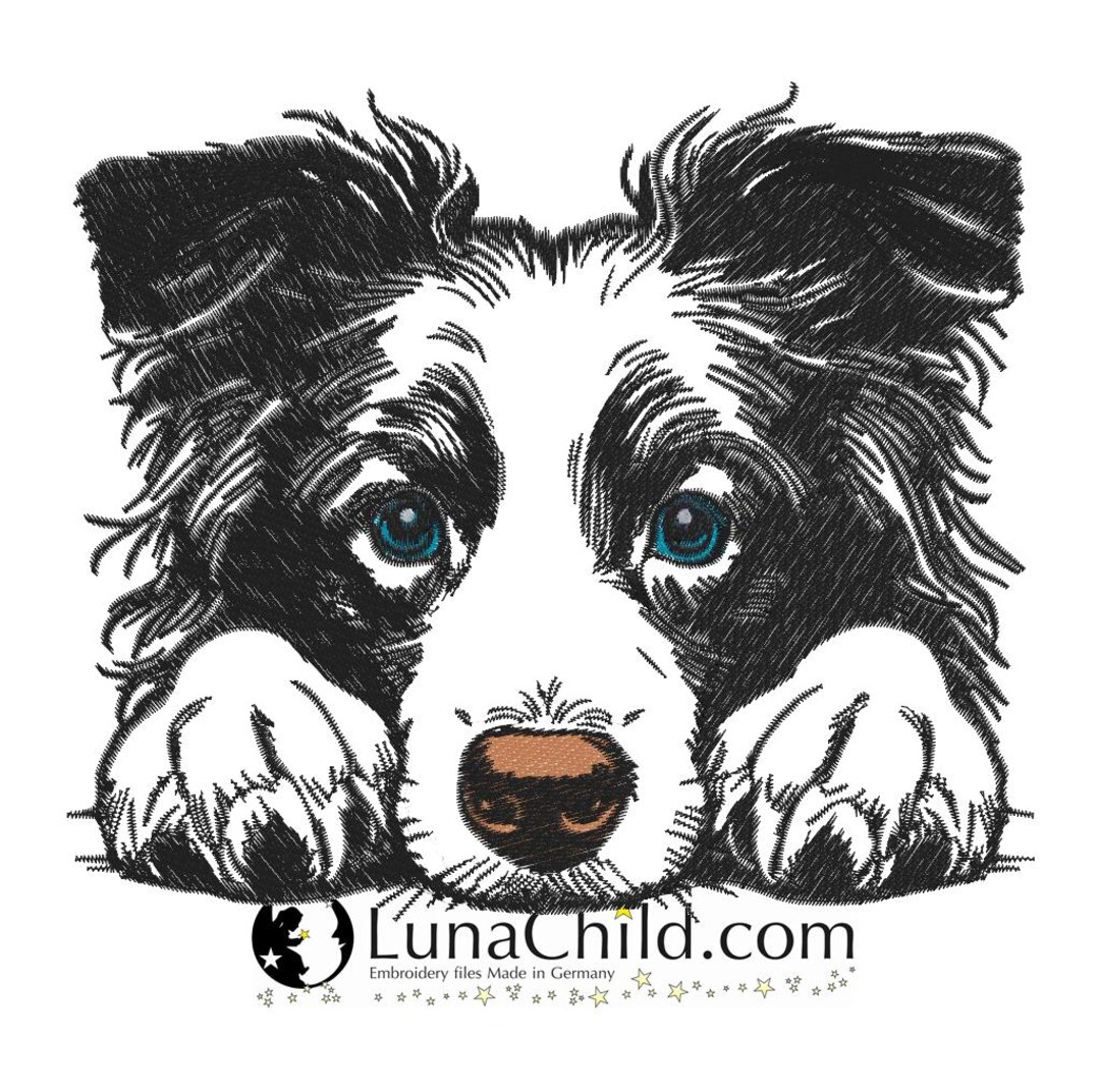 Embroidery File - Dog - Border Collie "vera 1" - for Light Fabrics - 10 ...