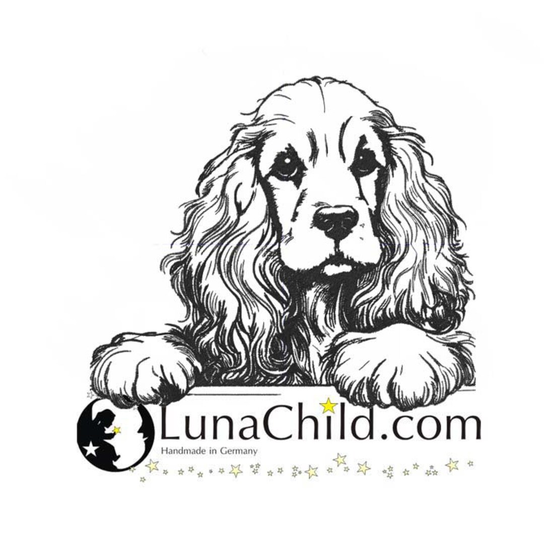 Stickdatei Cocker Spaniel merle Hund Spähend Realistisch Kommerzielle Nutzung Lunachild - Etsy